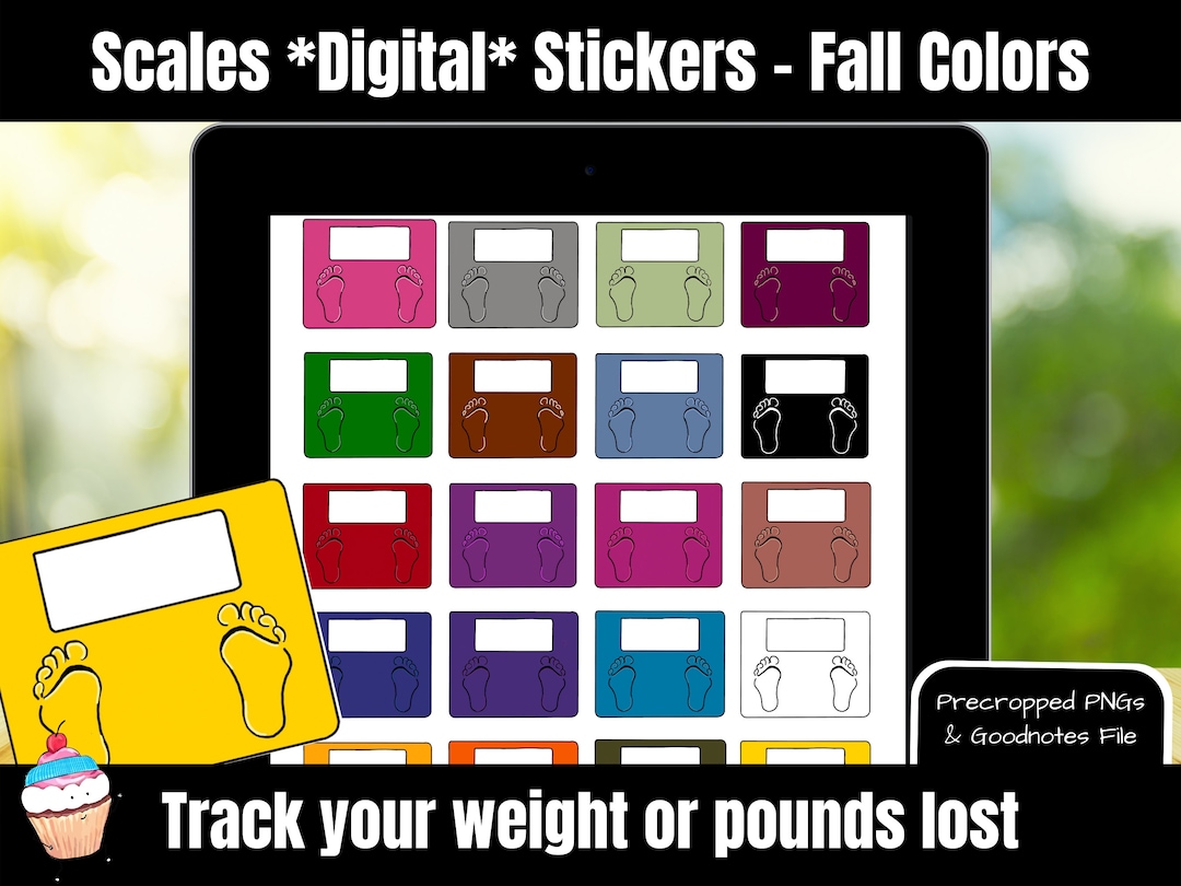 SCALES Digital Stickers for Weigh in Day POUNDS LOST Bathroom Scale ...