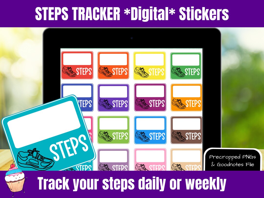 STEPS TRACKER Digital Stickers for Weight Loss for iPad Planner ...