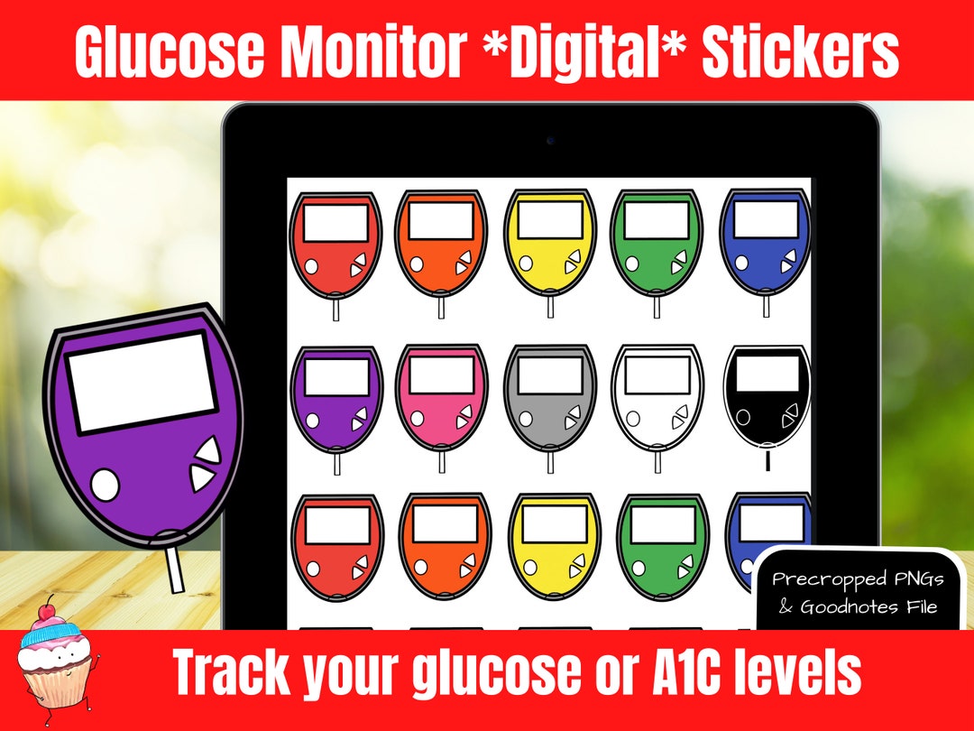 GLUCOSE MONITOR Digital Stickers for Tracking Glucose Level or A1c ...