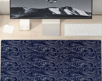 Black Wave Mouse Pad - Etsy