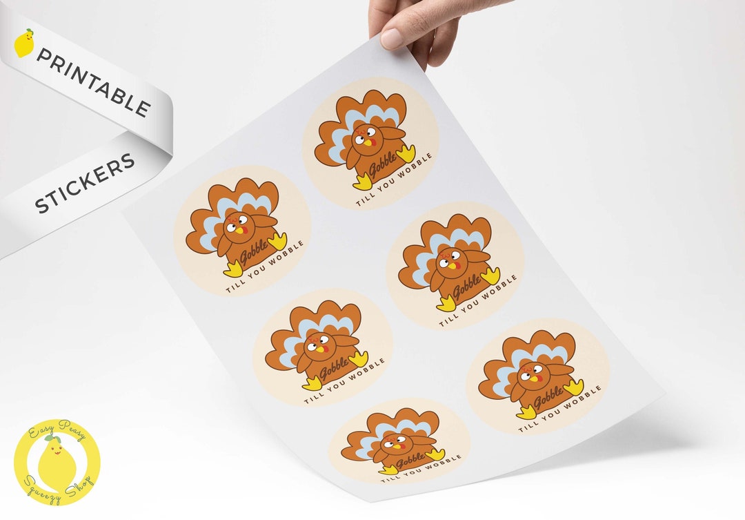 Printable Gobble Till Wobble Sticker | Fall | Thanksgiving | Funny and ...