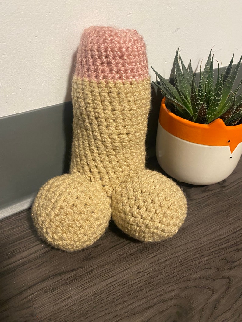 Crochet Penis Throw Toy Homemade Plush Peen Pecker Crochet Etsy