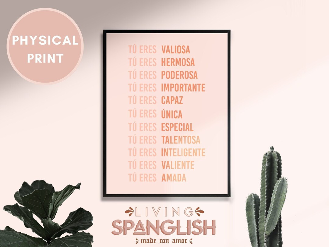 TÚ ERES AFIRMACIÓN | Physical Print | Latina Feminist Poster, Empowered ...
