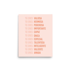 TÚ ERES AFIRMACIÓN | Physical Print | Latina Feminist Poster, Empowered ...