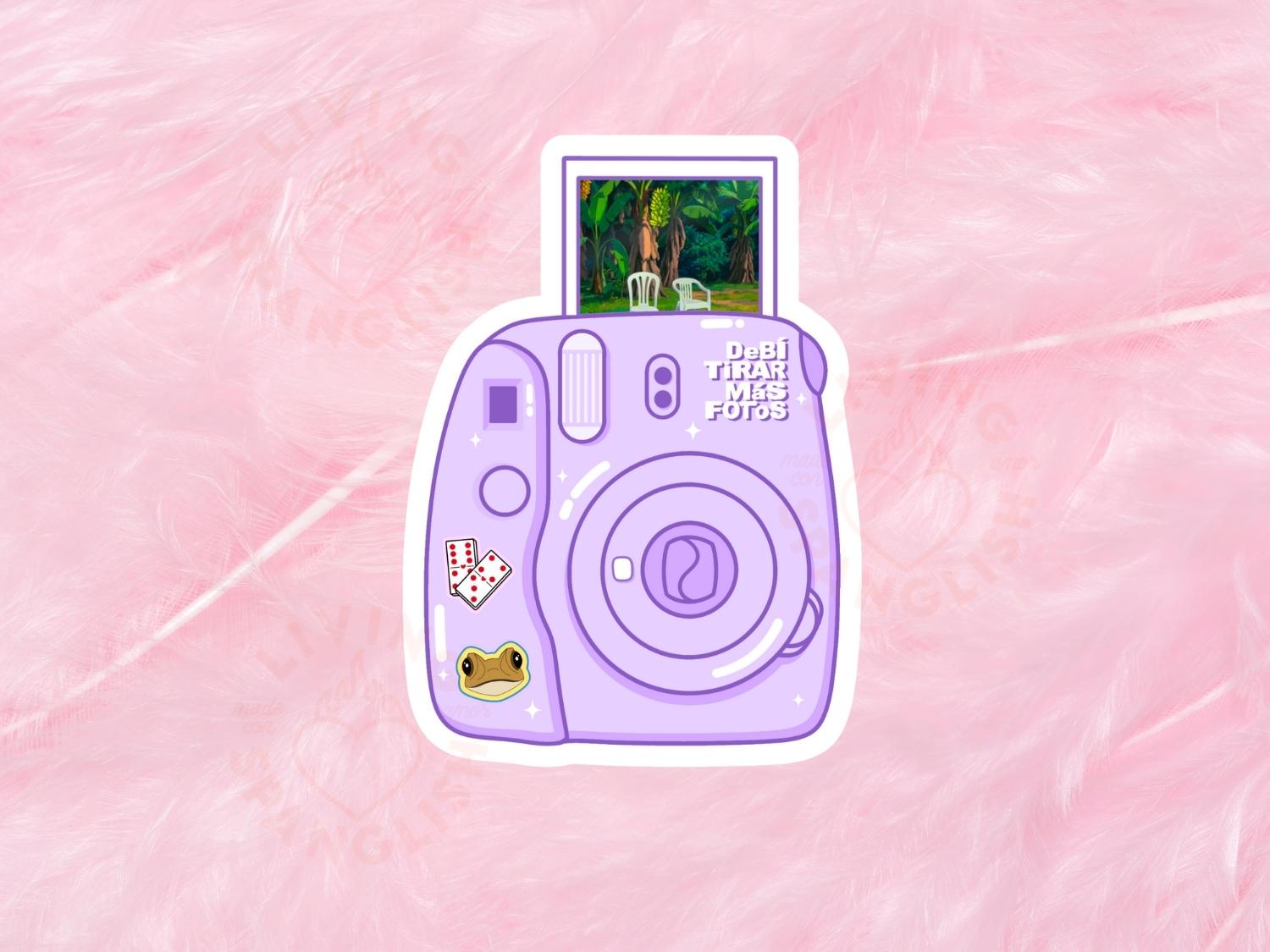 DebÍ Tirar MáS Fotos Instax Pink Camera Sticker | Bad Bunny Sticker ...