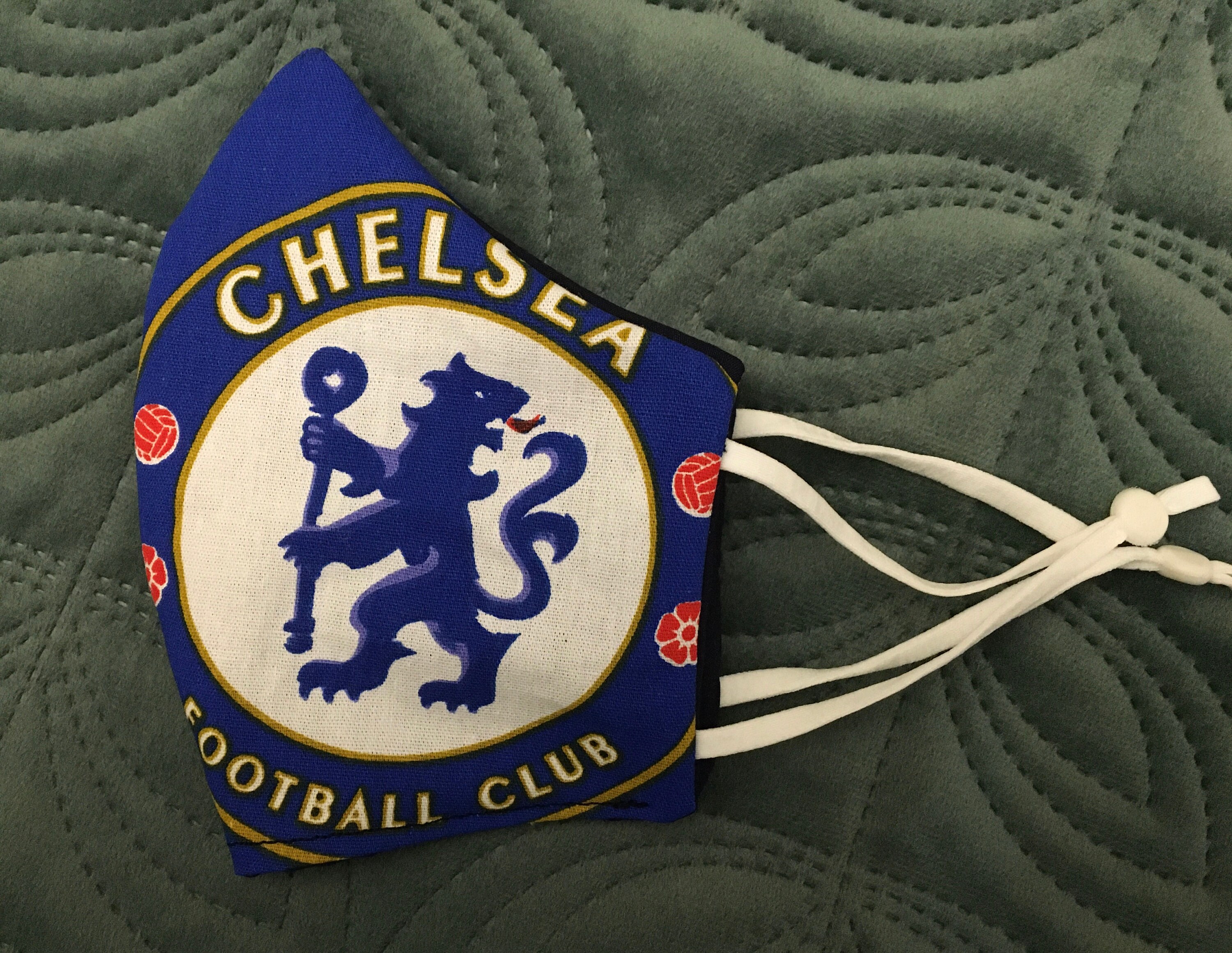 Chelsea FC Fabric Face Mask With Comfy Adjustable Elastic - Etsy