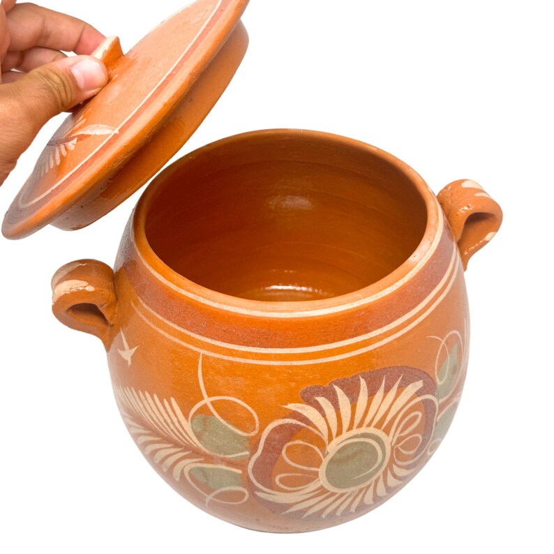 Mexican Clay Pot 5L – Handmade Olla Frijolera for Beans & Soups – Lead ...