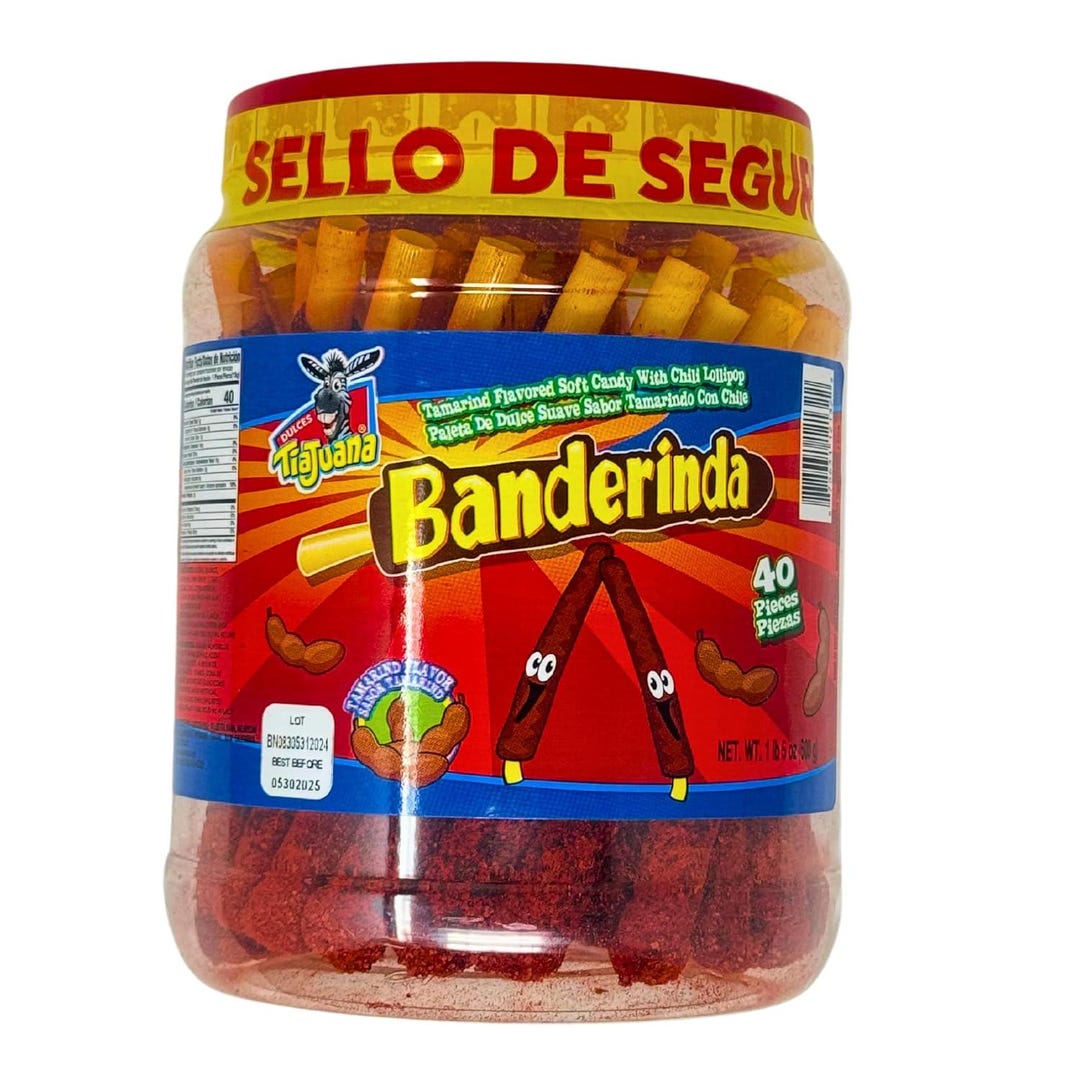 Banderinda Candy Tamarind Flavor Sticks 40 Pcs - 1.3 Lbs (600g) - Soft ...