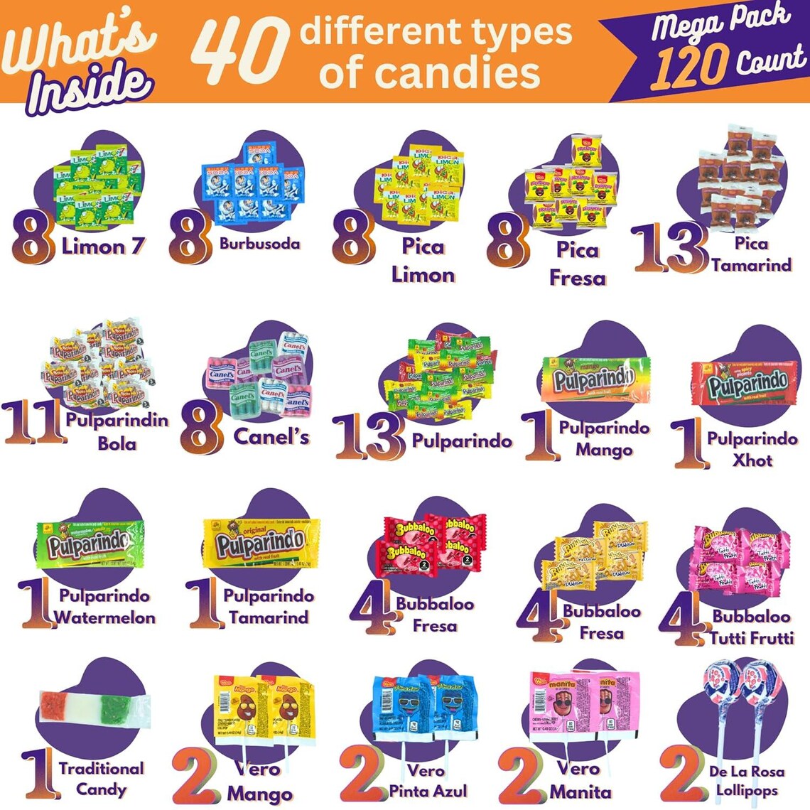 Mexican Candy Variety Pack 120 Pieces - Perfect for Piñatas - Etsy