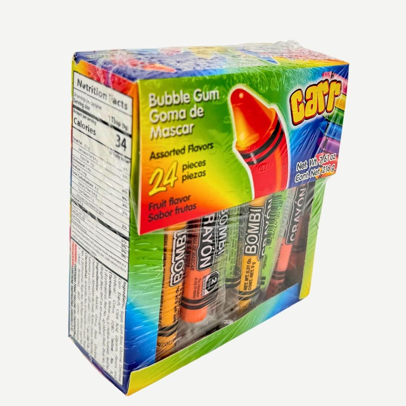 Bombi Crayon Mexican Chewing Gum - 24 Pack - Etsy