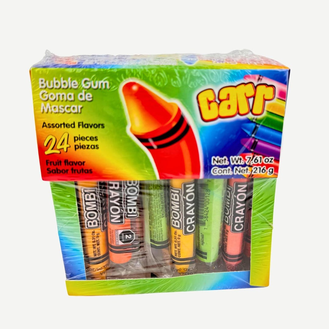 Bombi Crayon Chewing Gum: 24-pack Mexican Fruity Candy - Etsy