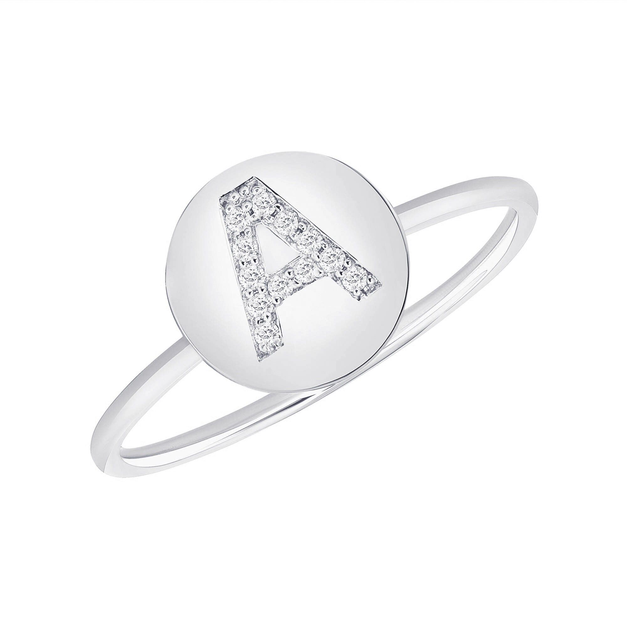 Diamond Coin Initial Ring - Etsy