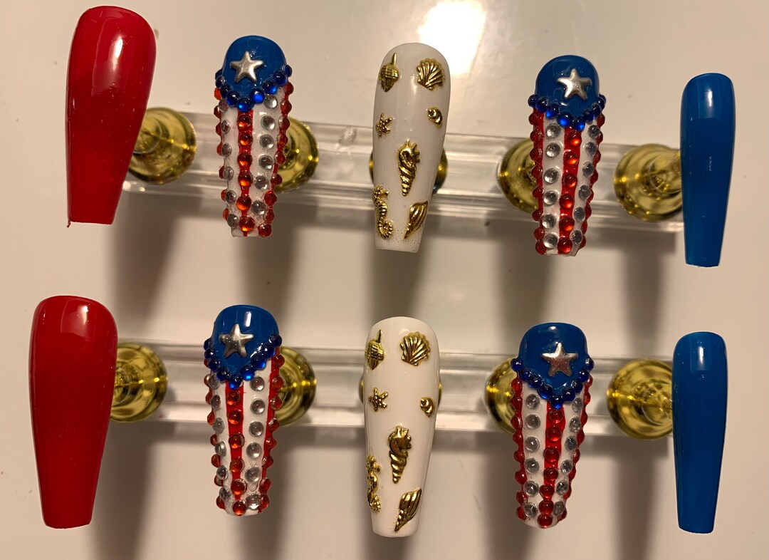 Puerto Rico Press on Nails - Etsy