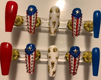 Puerto Rico Set of Press on Nails - Etsy