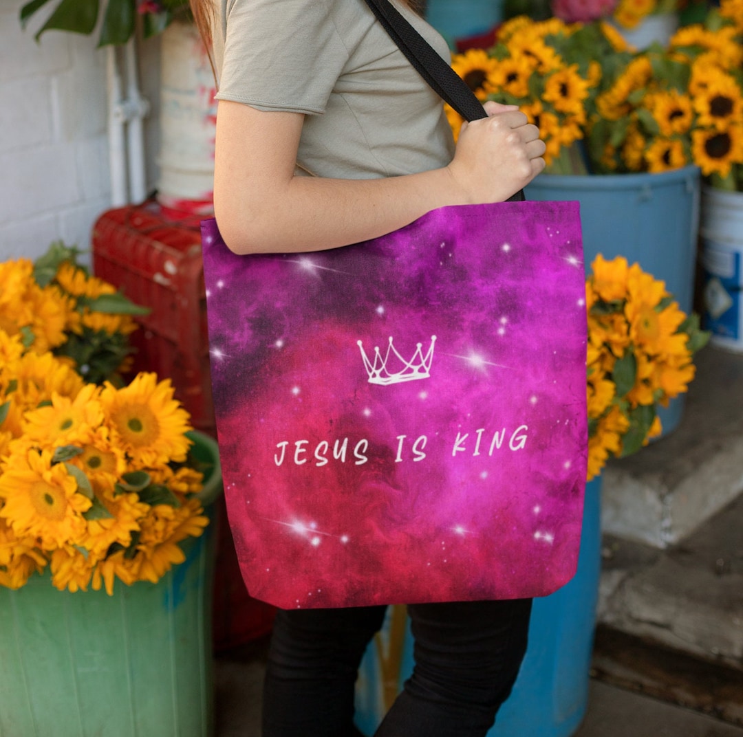 Christian Tote Bag, Christian Merch, Jesus is King Bag, Christian ...