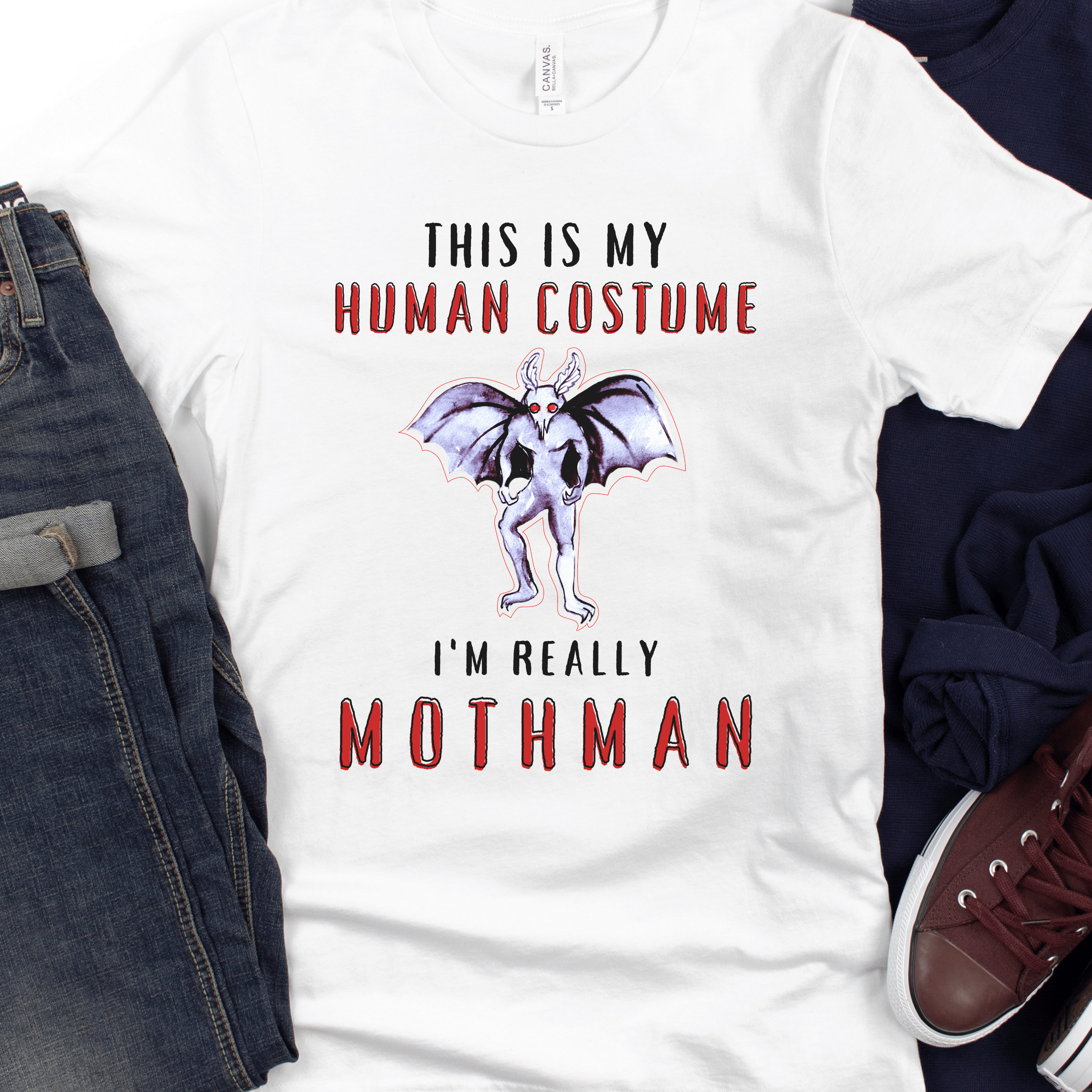 Mothman Shirt, Cryptidcore Clothes, Mothman Costume, Cryptid Clothing ...