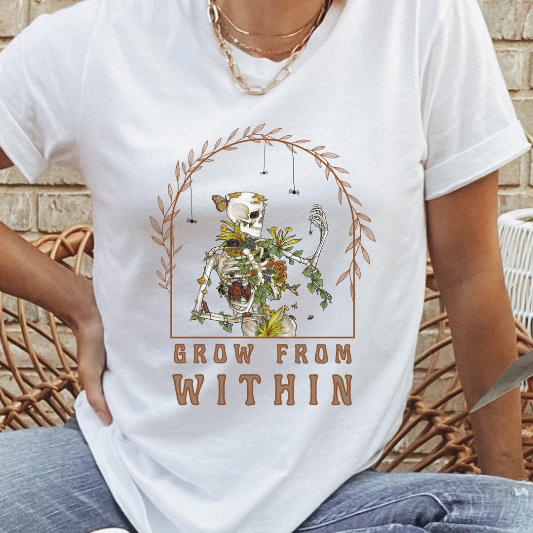 Goblincore Tshirt, Botanical Skeleton Shirt, Gremlincore Top, Ravencore ...