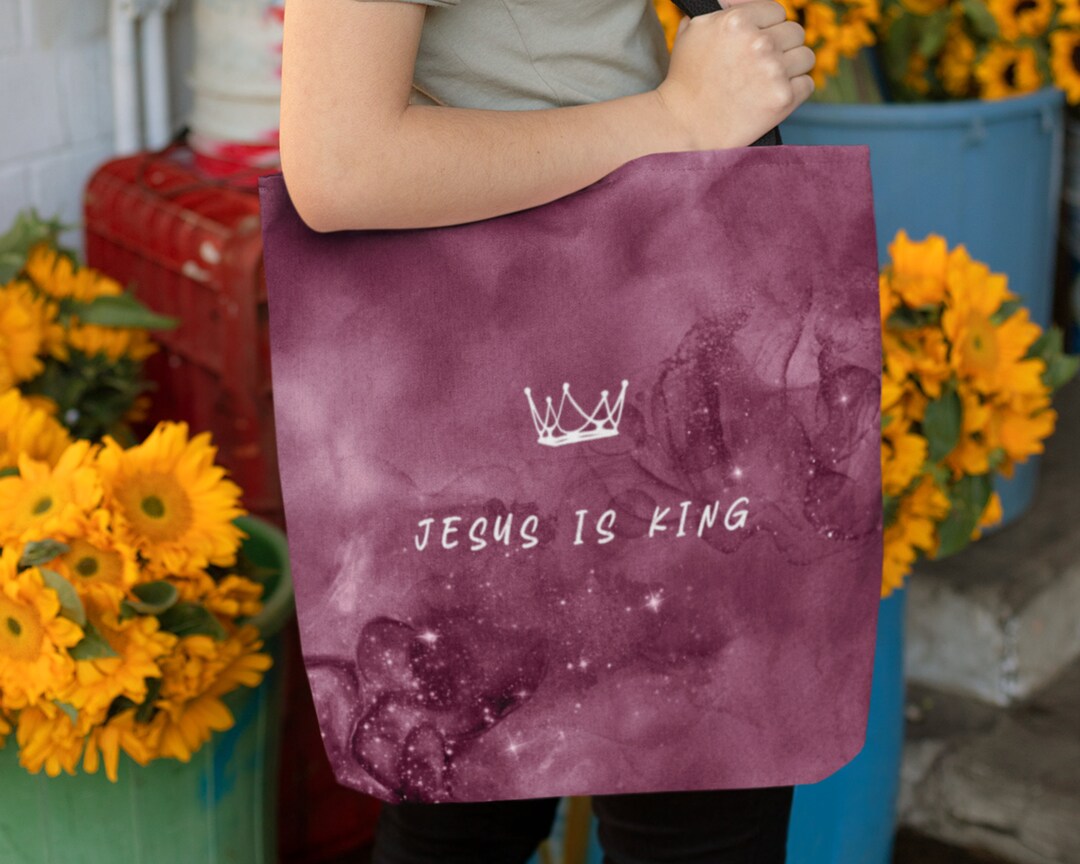 Christian Tote Bag, Christian Merch, Jesus is King Bag, Christian ...