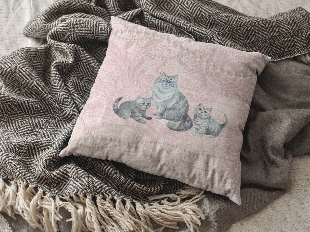 Coquette Pillowcase, Coquette Room Decor, Vintage Cat Decor, Cute ...