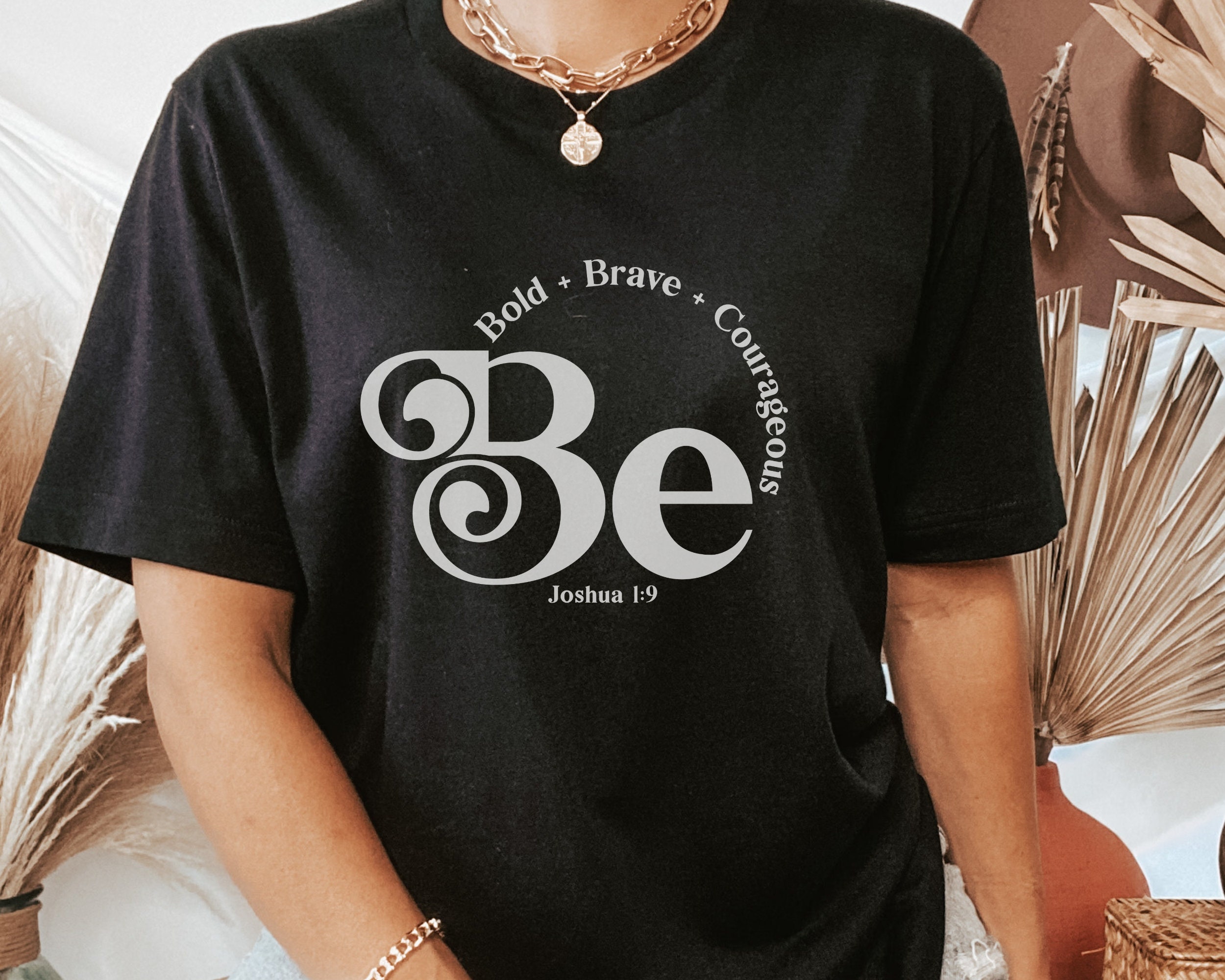 Jesus Shirt Joshua 1:9 Tshirt Worship T-shirt Faith Based Tee Christian ...
