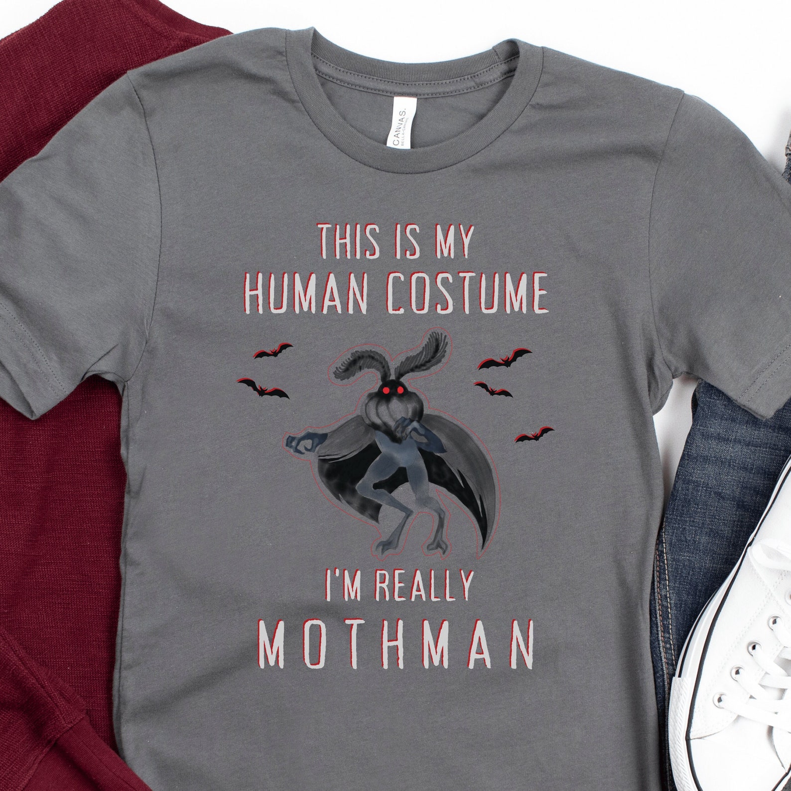 Mothman Shirt, Cryptidcore Clothes, Mothman Costume, Cryptid Clothing ...