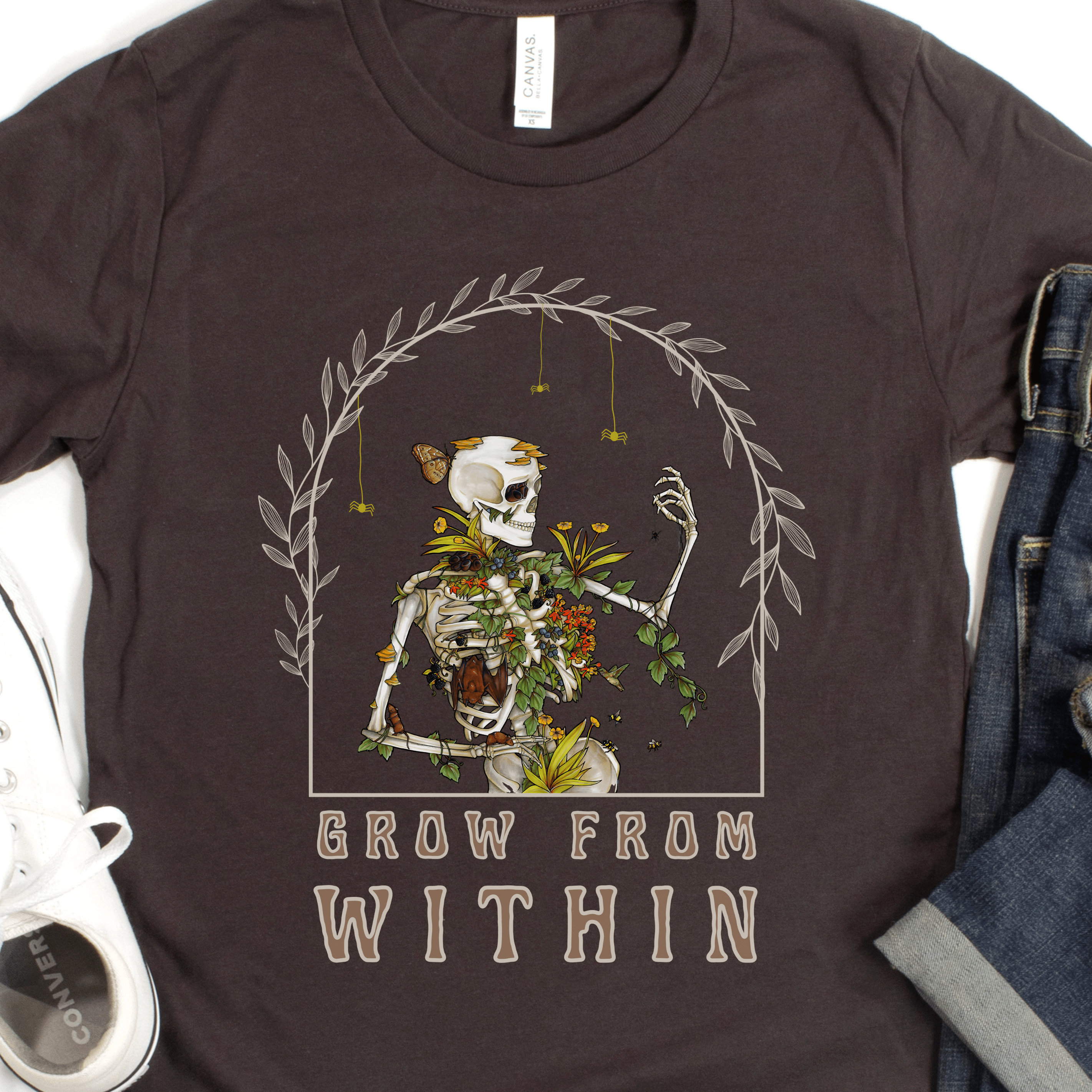 Goblincore Tshirt, Botanical Skeleton Shirt, Gremlincore Top, Ravencore ...