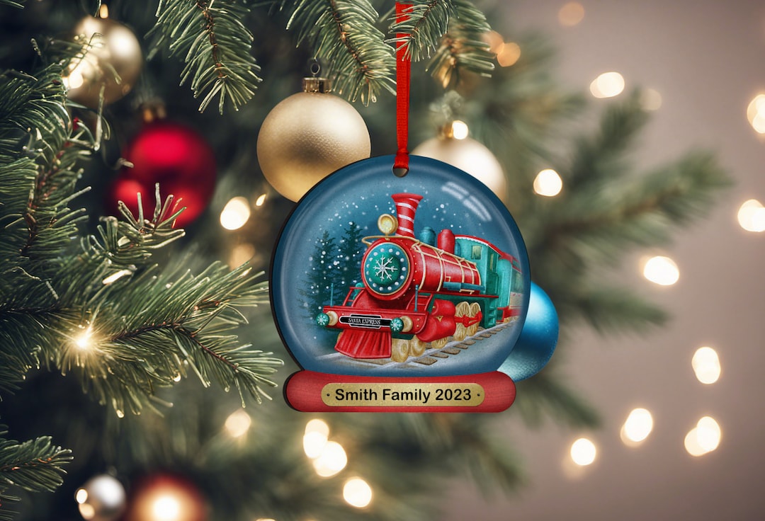 Christmas Train Snow Globe Bauble, Santa Express Bauble, Santa Train ...