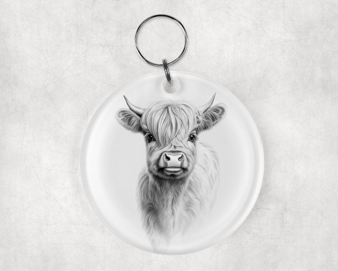Farm Animals Keyring, Keychain, Gift, Highland Cow Gift, Keyring Gift ...
