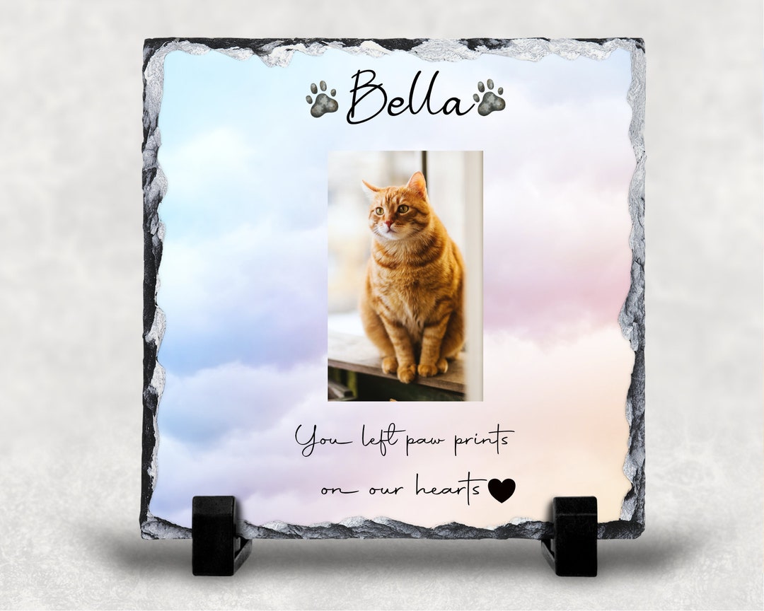 Cat Memorial Photo Slate, Pet Memorial Slate, in Memory, Pet Cat Photo ...