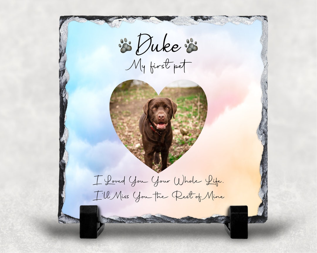 First Pet Memorial Photo Slate, Pet Memorial Slate, in Memory, Pet ...