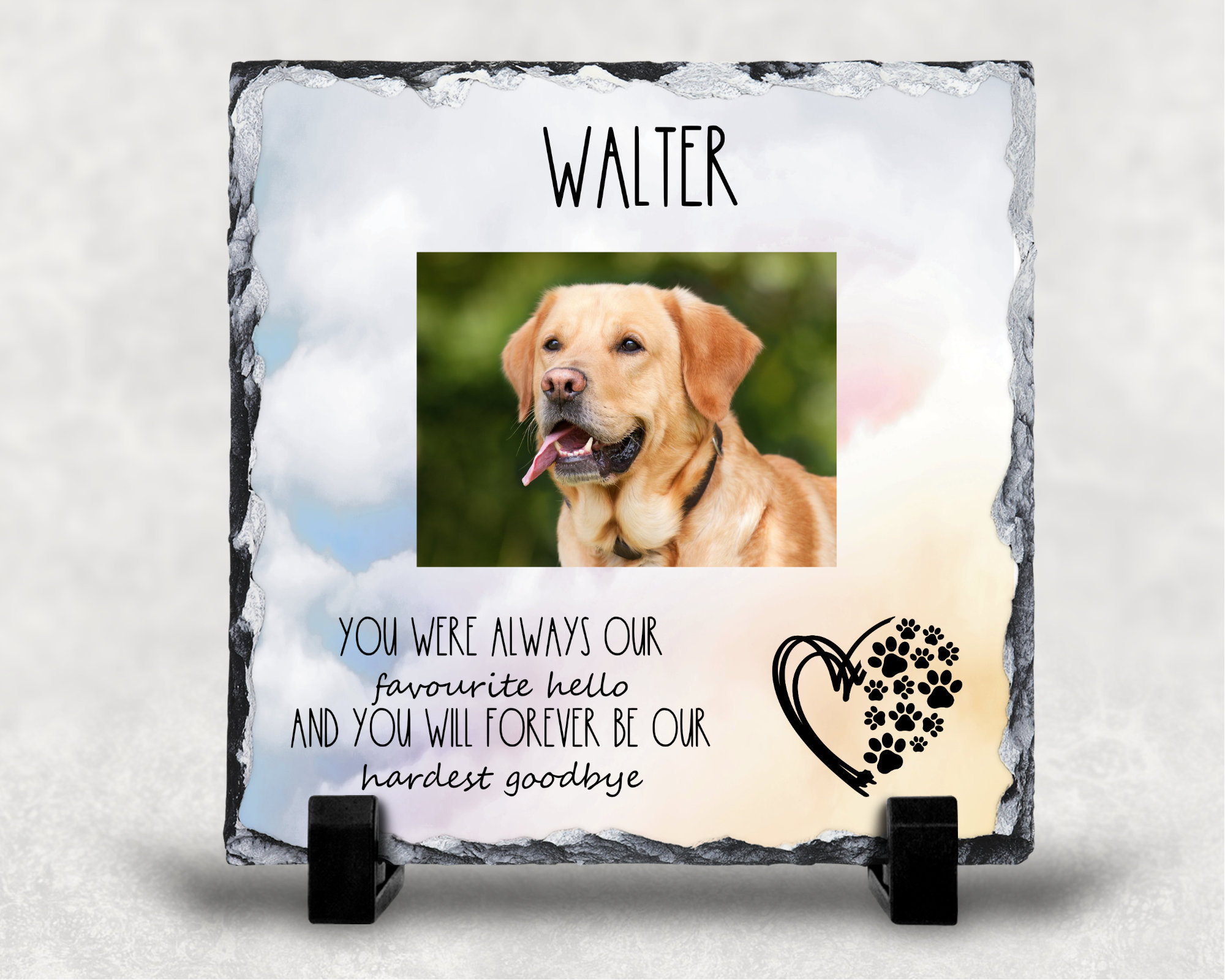 Dog Memorial Photo Slate, Pet Memorial Slate, in Memory, Pet Dog Photo ...
