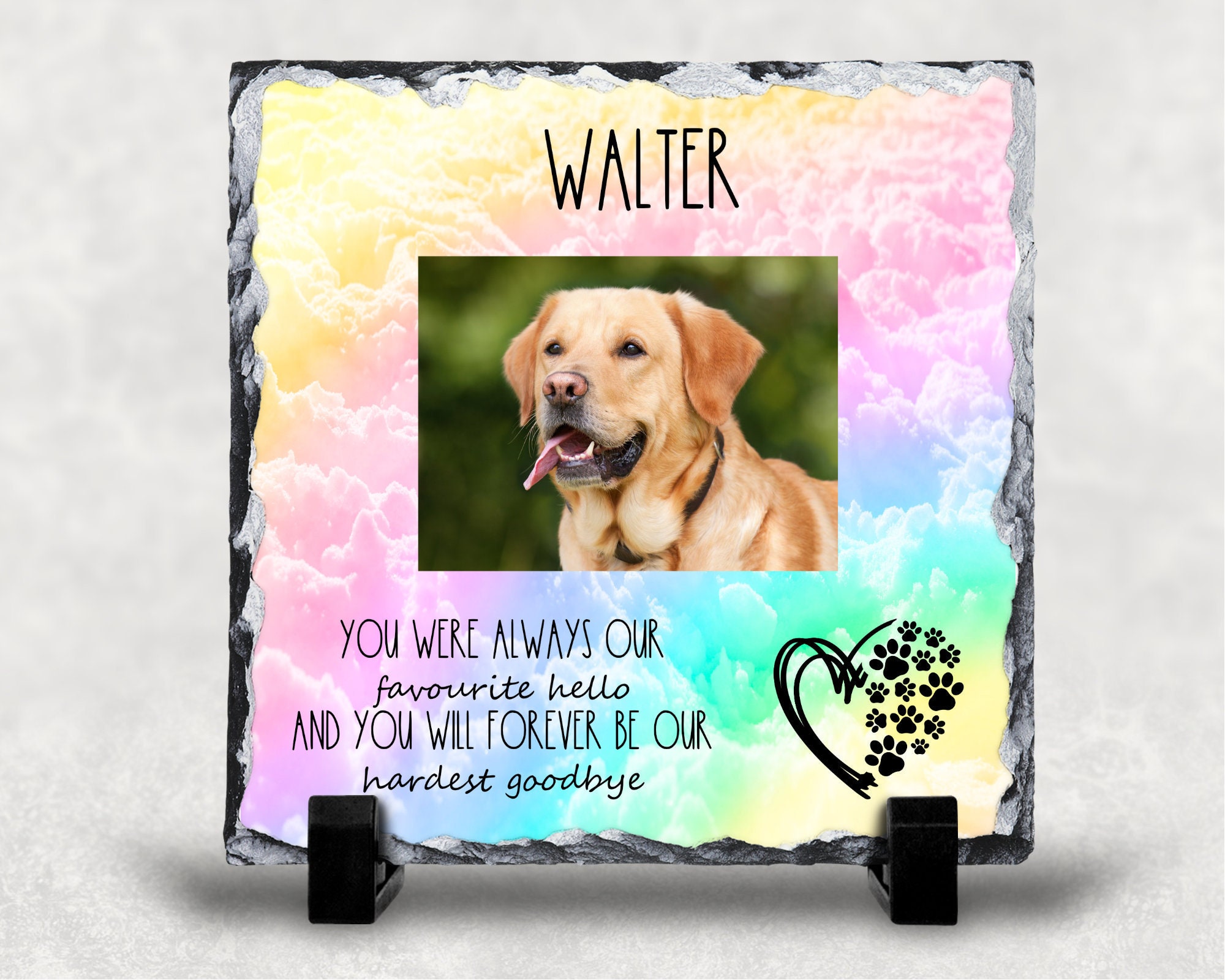 Dog Memorial Photo Slate, Pet Memorial Slate, in Memory, Pet Dog Photo ...