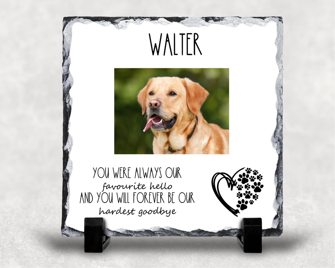 Dog Memorial Photo Slate, Pet Memorial Slate, in Memory, Pet Dog Photo ...