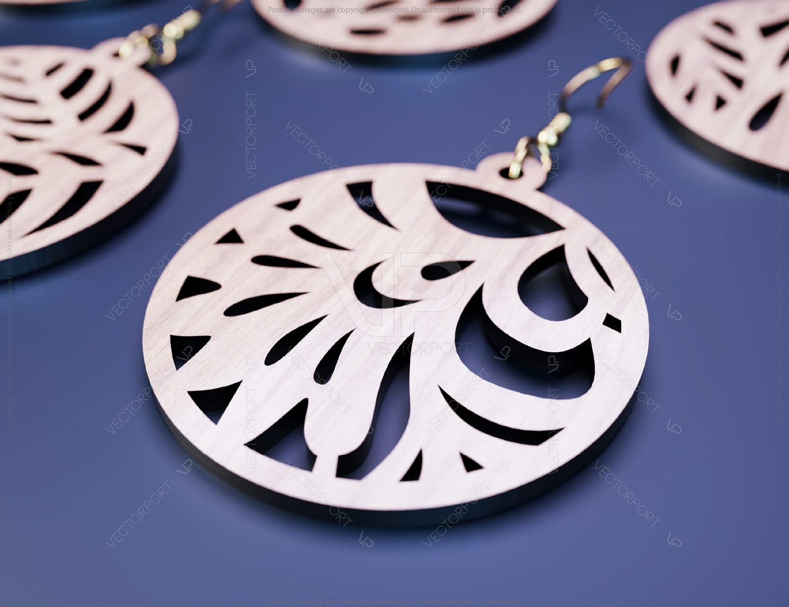 Round Leaves Earring Svg 12 Styles Glowforge Cricut Jewelry Pendants ...