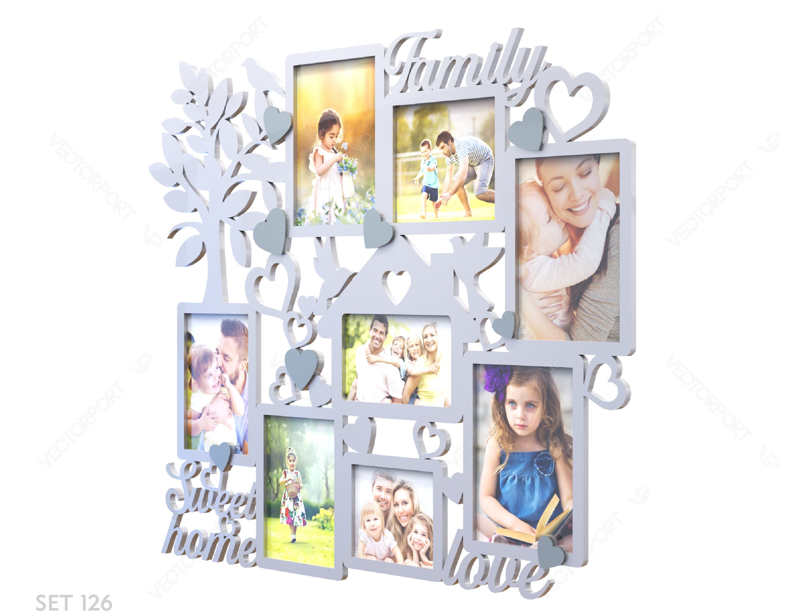 Laser Cut Family Tree and Home Photo Frame With Birds Diy - Etsy