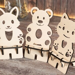 Phone Stand Cute Bear Cat & Dog Laser Cut Mobile Stand Cell - Etsy