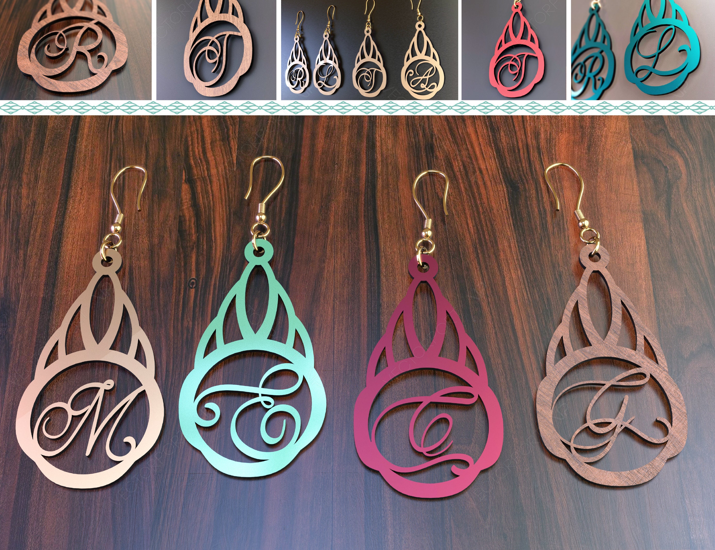 Elegant Earrings Decorative Alphabet Craft Jewelry Pendants - Etsy