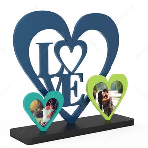 Heart Love Photo Frame Standing Décor for Home Diy Digital - Etsy