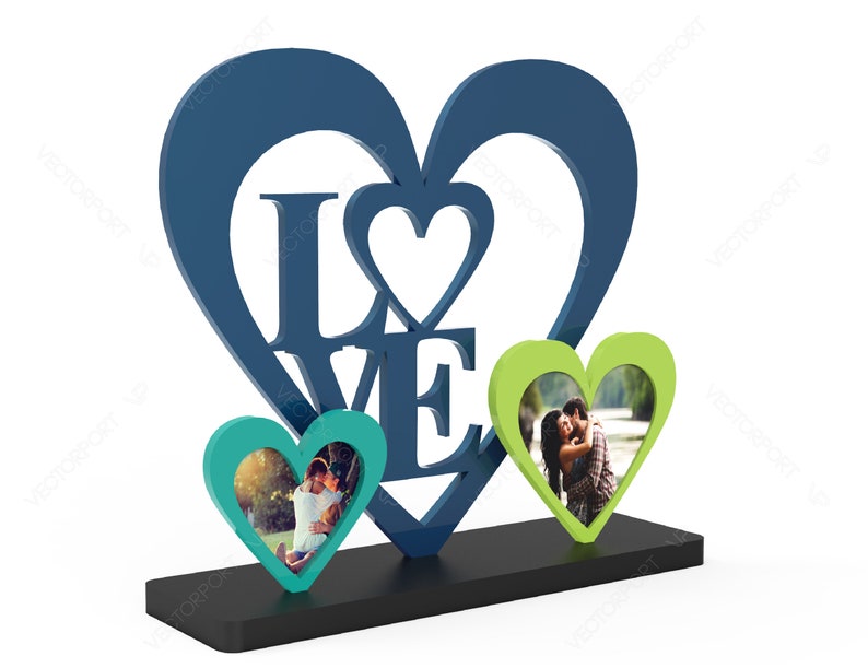 Heart Love Photo Frame Standing Décor for Home Diy SVG DXF | Etsy