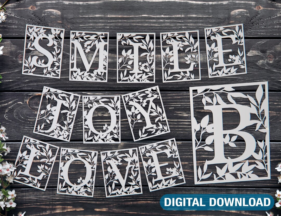 Spring in Bloom Floral Frame Monogram Alphabet Letters Vector - Etsy