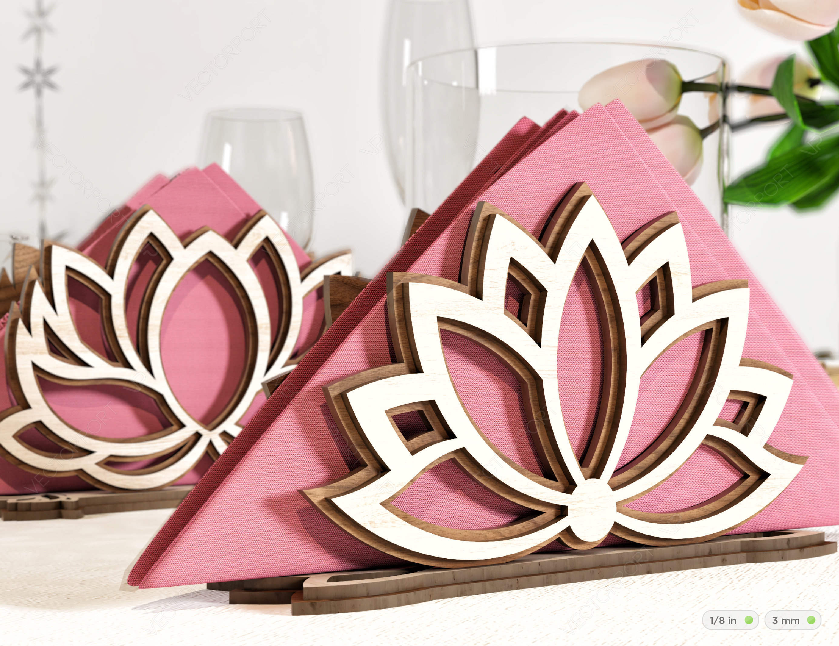 Lotus Flower Decorative Napkin Holder Laser Cut Heart Leaf - Etsy