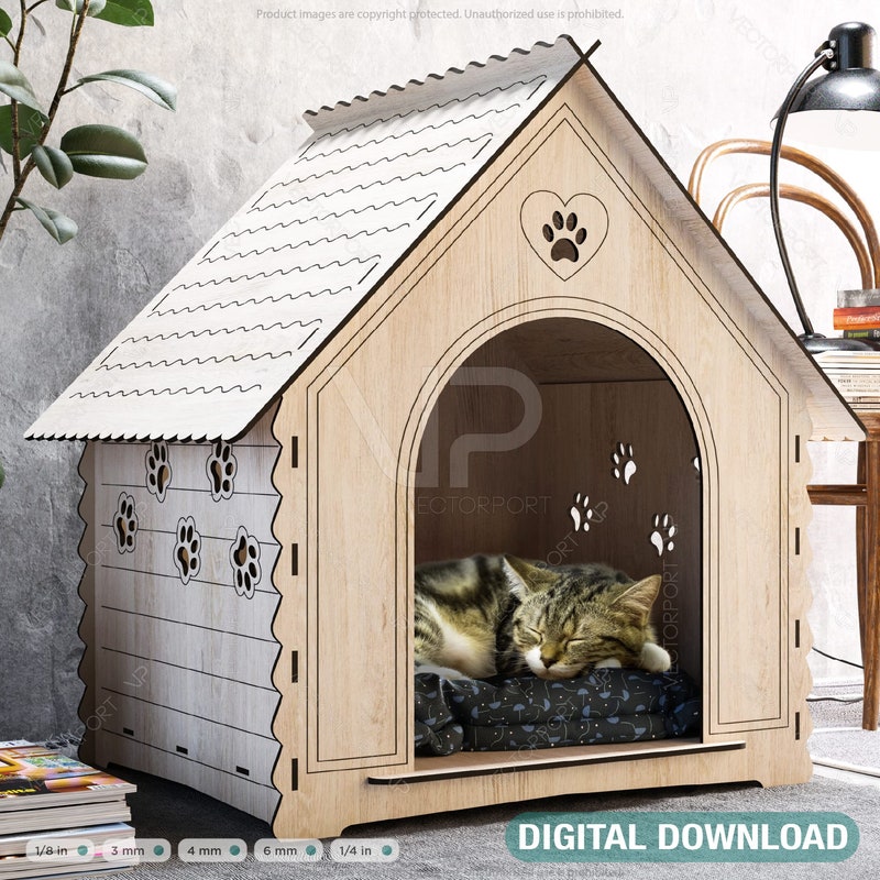 Cat House With Scratch - Etsy