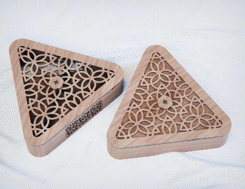 Lasercut File Triangle Wooden Gift Box Serving Wedding Candy - Etsy