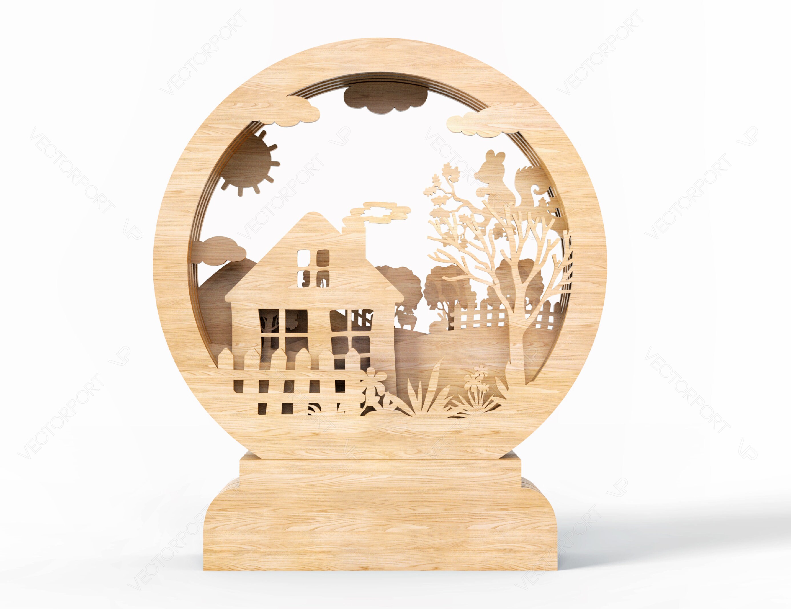 Wood Decorative Doll House Wooden Cnc Plywood Vector Plan Diy - Etsy