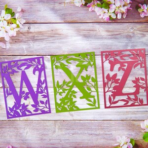 Spring in Bloom Floral Frame Monogram Alphabet Letters Vector | SVG ...