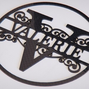 Round With Frame Split Monogram Name Sign Alphabet Letters Digital ...