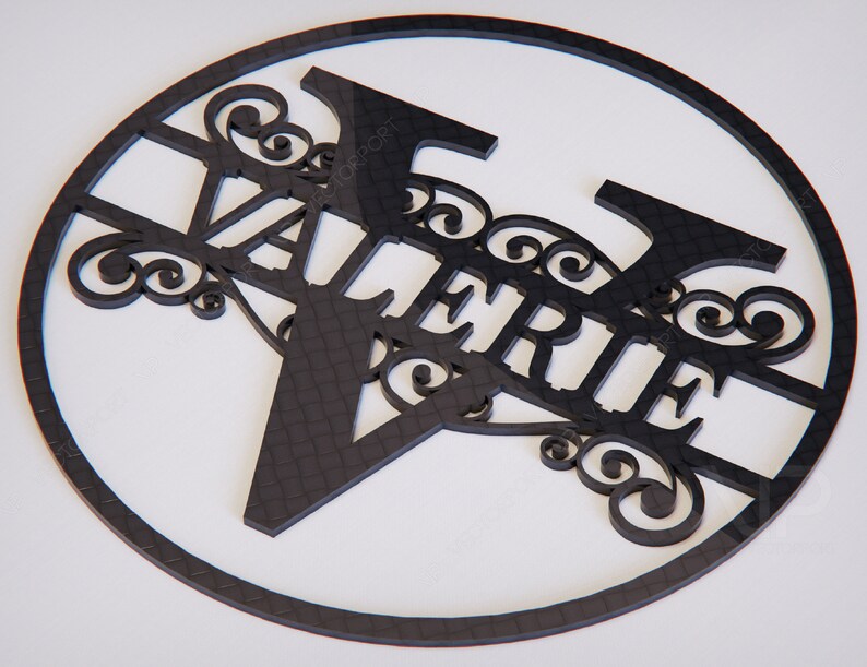 Round With Frame Split Monogram Name Sign Alphabet Letters - Etsy