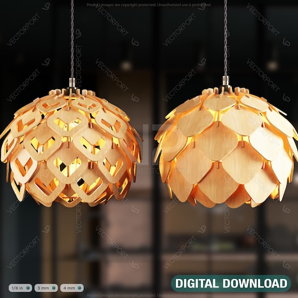 Pine Cone Lamp Laser Template - Etsy