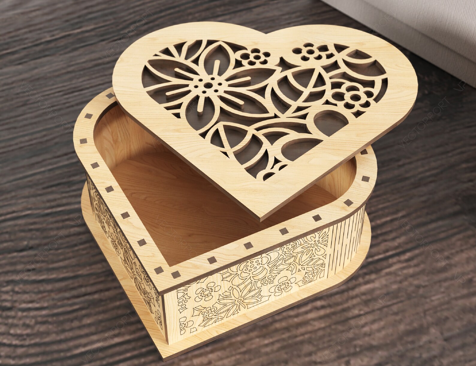 Wooden Heart Shaped Jewelry Laser Cut Box Template Wedding - Etsy