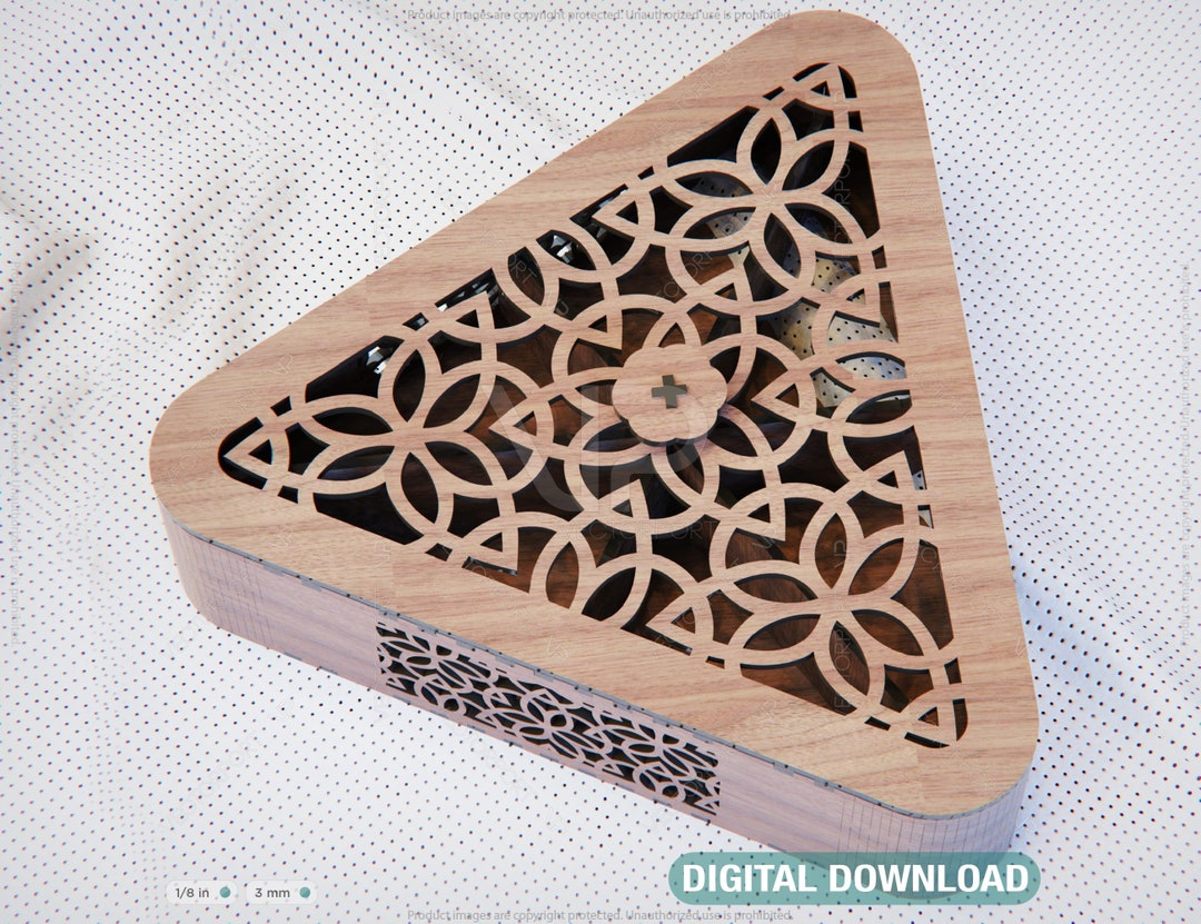 Lasercut File Triangle Wooden Gift Box Serving Wedding Candy Svg Laser ...